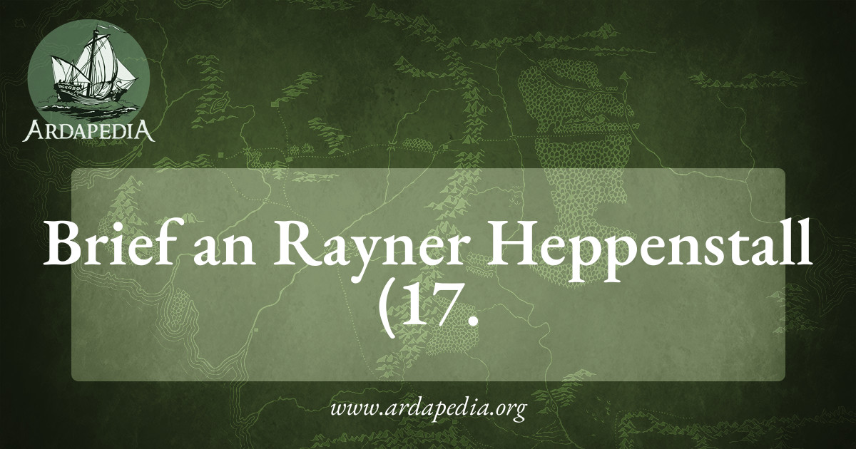 Brief an Rayner Heppenstall (17. November 1954) – Ardapedia